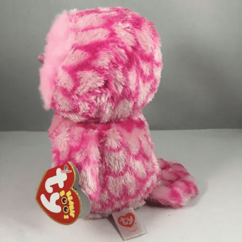 Peluche hibou rose yeux pailletés - Univers Peluche